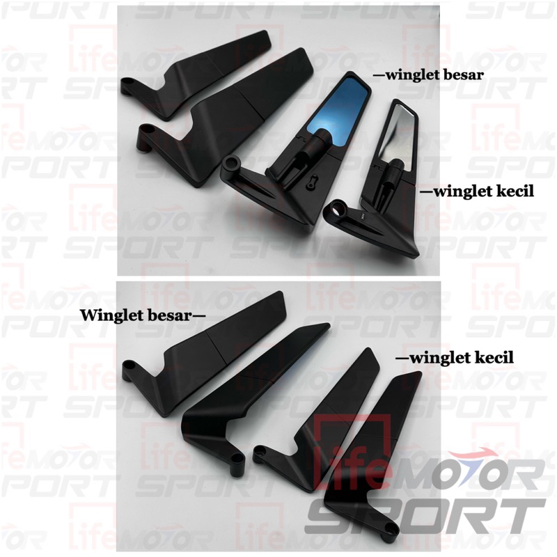 Jual Spion Winglet Big/Besar Kaca Bening Ceon Nyet-Nyet Universal Motor ...