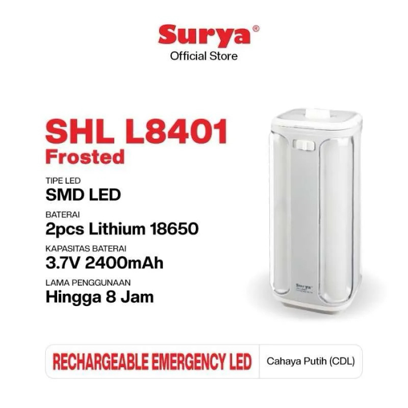 Jual Surya Lampu darurat / Emergency cas SHL L8401 Frosted 4 sisi ...