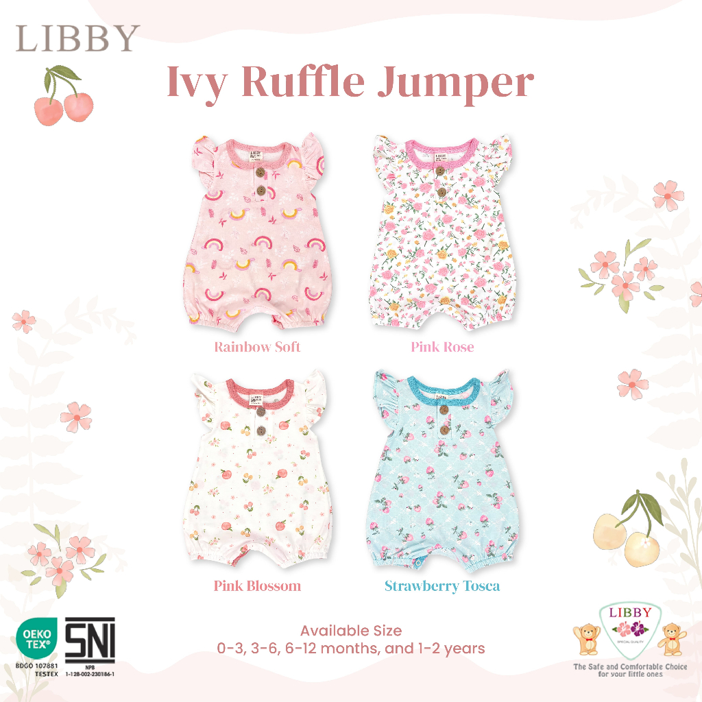 Jual Libby Ivy Ruffle Jumper Motif Libby Baby Romper Baju Bayi ...