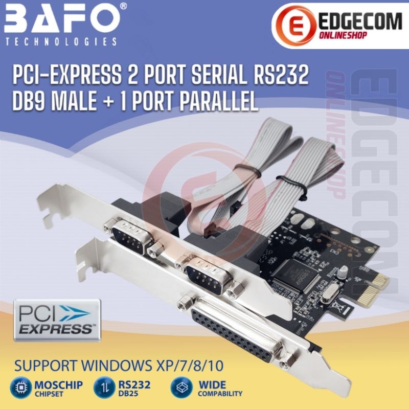 Jual BAFO PCIe PCI Express 2 Port Serial RS232 DB9 male + 1 Port DB25 ...