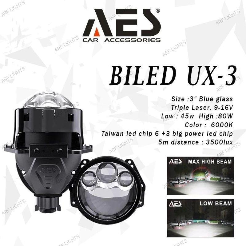 Jual BILED PROJECTOR AES UX 3 TRIPLE LASER BLUE LENS 80 WATT ORIGINAL ...