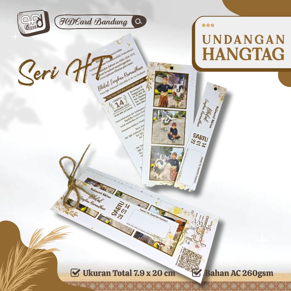 Jual [HT] Undangan Model Hangtag Desain Custom Minimal Order 50pcs ...
