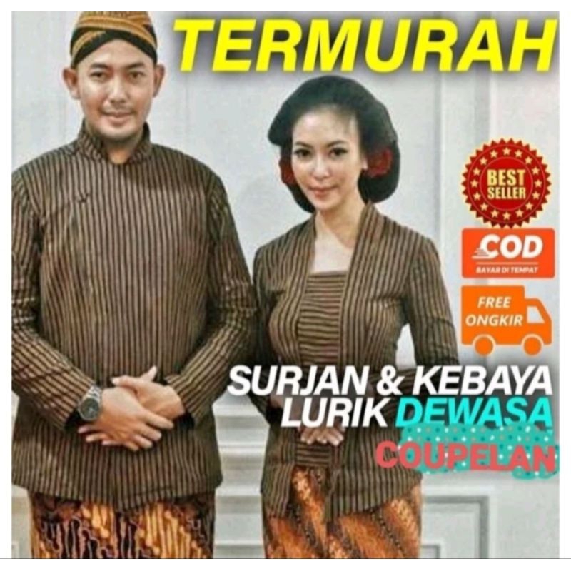 Jual SURJAN LURIK PRIA//KEBAYA LURIK WANITA//BAJU ADAT JAWA COUPLE | Shopee Indonesia