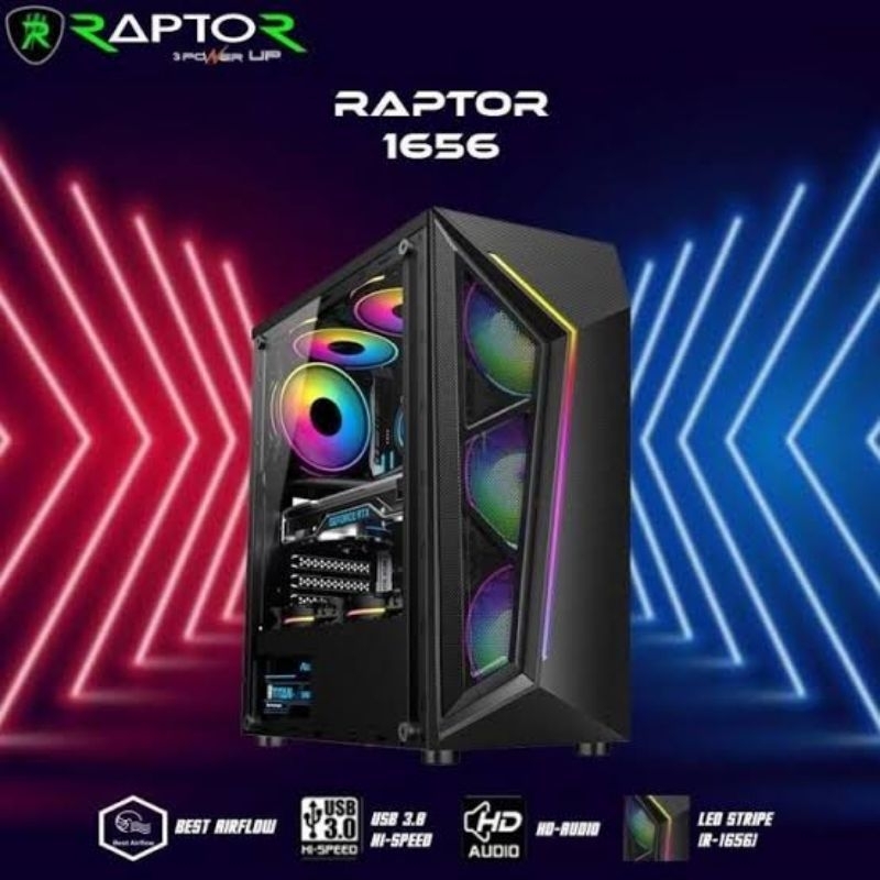 Jual Casing PC Gaming Raptor Sentinel Gravity - Case Power UP 1661 1656 ...