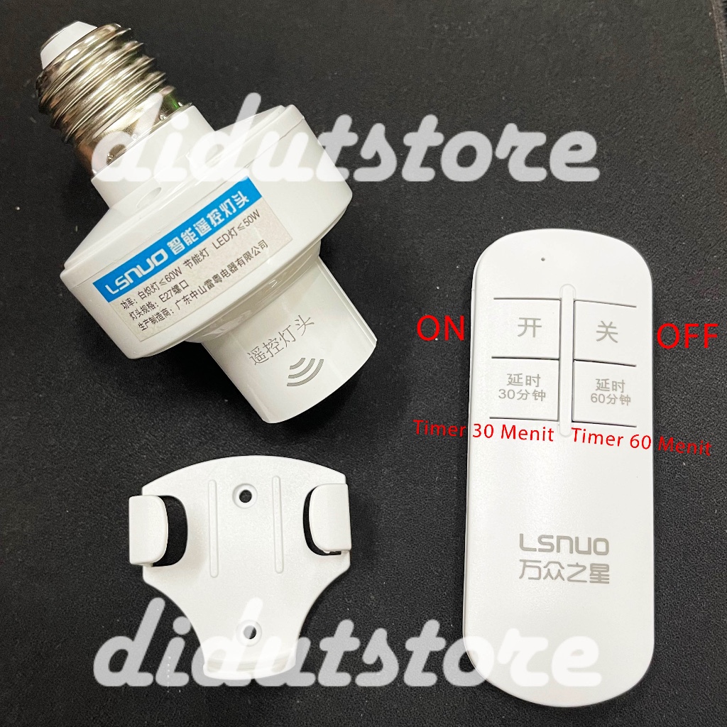 Jual Fitting Lampu Bohlam E27 Remote Control Timer Socket Lampu ...