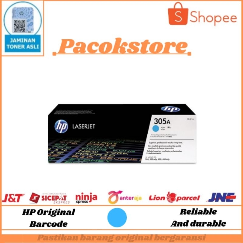 Jual tinta toner hp laserjet 305a cyan(ce411a)original | Shopee Indonesia