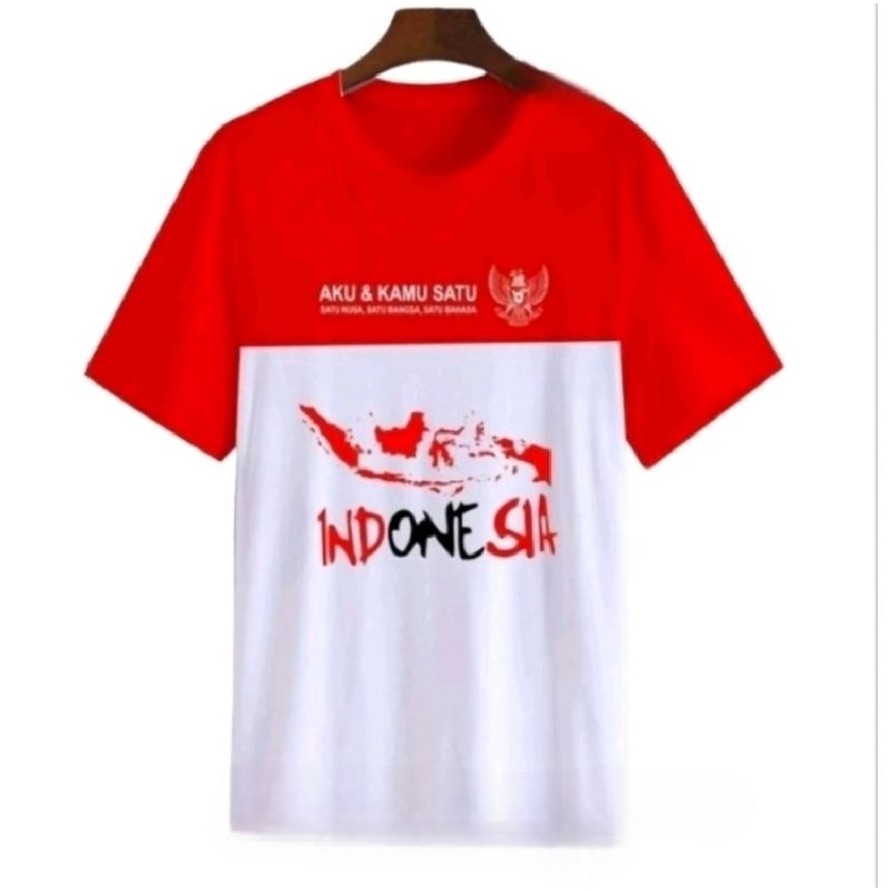 Jual kaos anak merah putih kombinasi 17 aguatus HUT RI 80th MODEL PETA ...