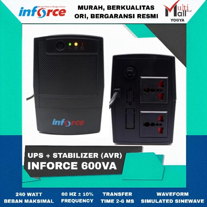 Jual Inforce UPS 600VA 240 Watt with Stabilizer (AVR) | Shopee Indonesia