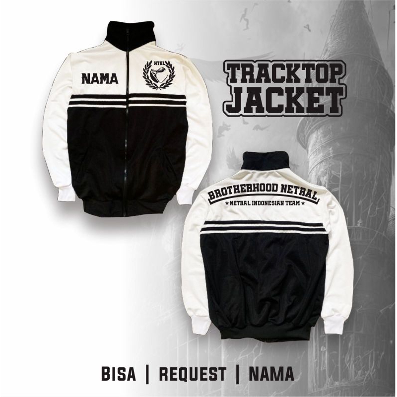 Jual Jacket Tracktop Brotherhood Netral Putih Hitam Tagline Nama Bisa ...