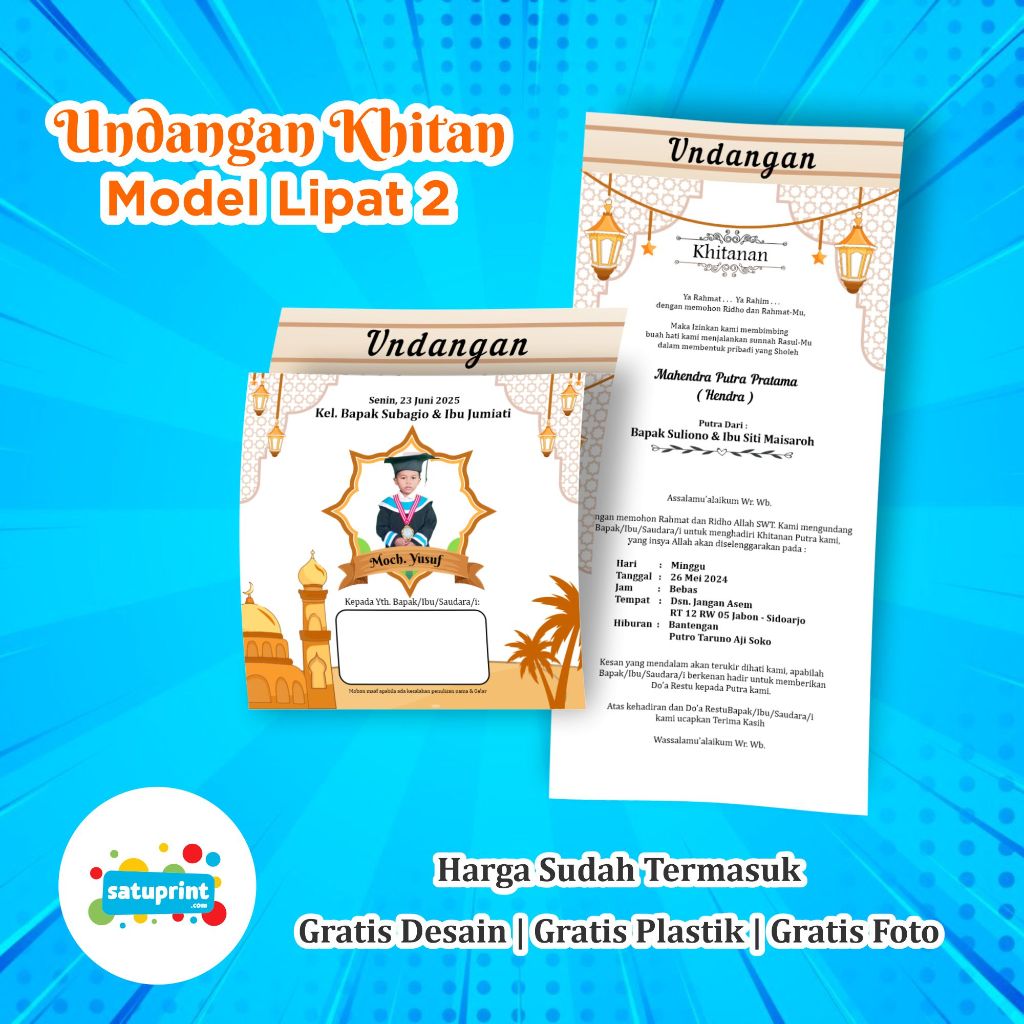 Jual undangan khitan, undangan sunatan, undangan tasyakuran | 2 hari ...