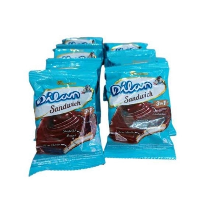 Jual Dilan Sandwich Biskuit Bersalut Coklat Renceng Isi 20 Pcs | Shopee ...