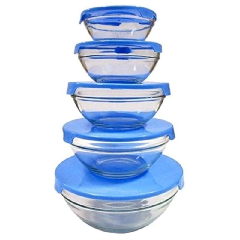 Jual MANGKOK KACA || MANGKUK SET 5 SUSUN | Shopee Indonesia