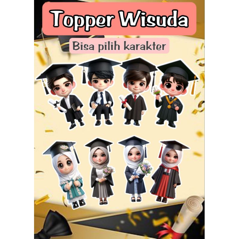 Jual TOPPER WISUDA / TOPPER BUKET BUNGA / TOPPER KUE | Shopee Indonesia