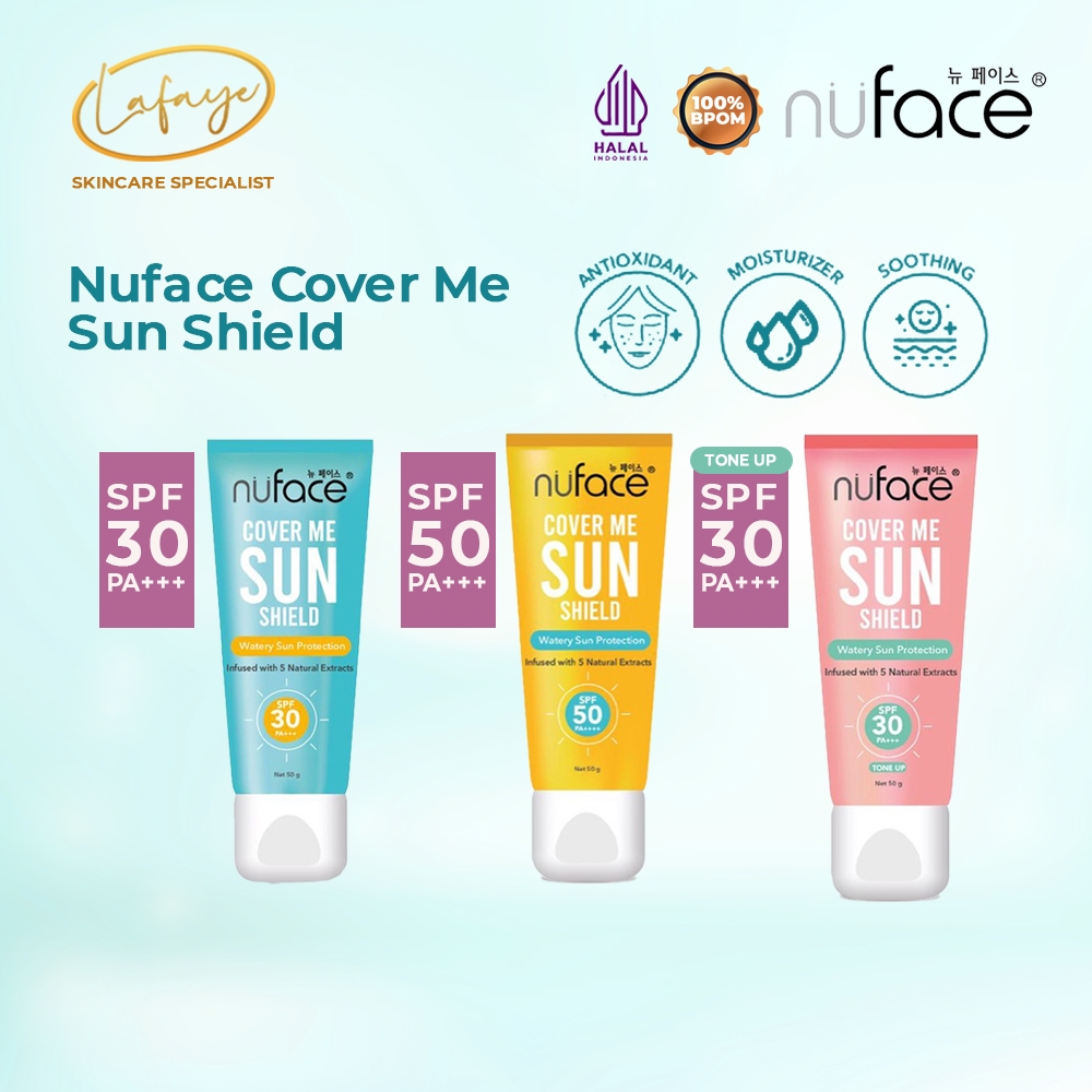Jual Nuface Sunscreen Cover Me Sun Shield SPF 30 SPF50 Watery Sun ...