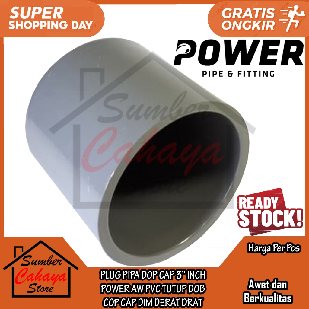 Jual DOP CAP UKURAN 3" INCH POWER AW PLUG PIPA PVC TUTUP DOB COP CAP ...