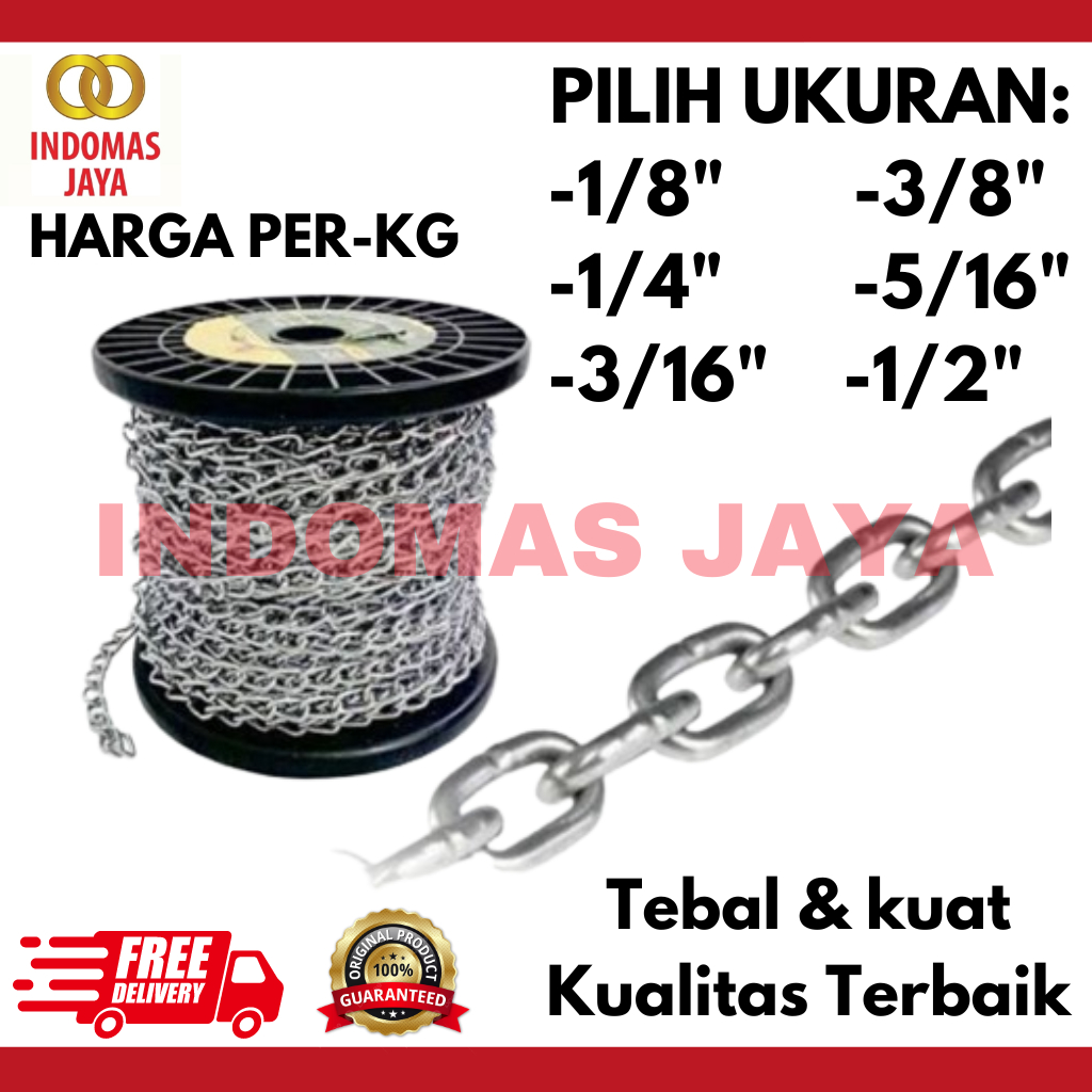 Jual Rantai Kapal 1/8” / 1/4" / 3/16” / 3/8” / 5/16” / 1/2" STAINLESS ...