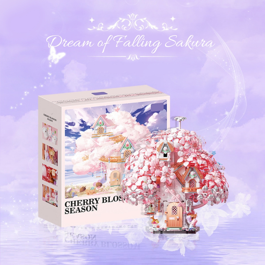 Jual Block City- Wonder Moon Dream of Falling Sakura Puzzle Block Brick ...