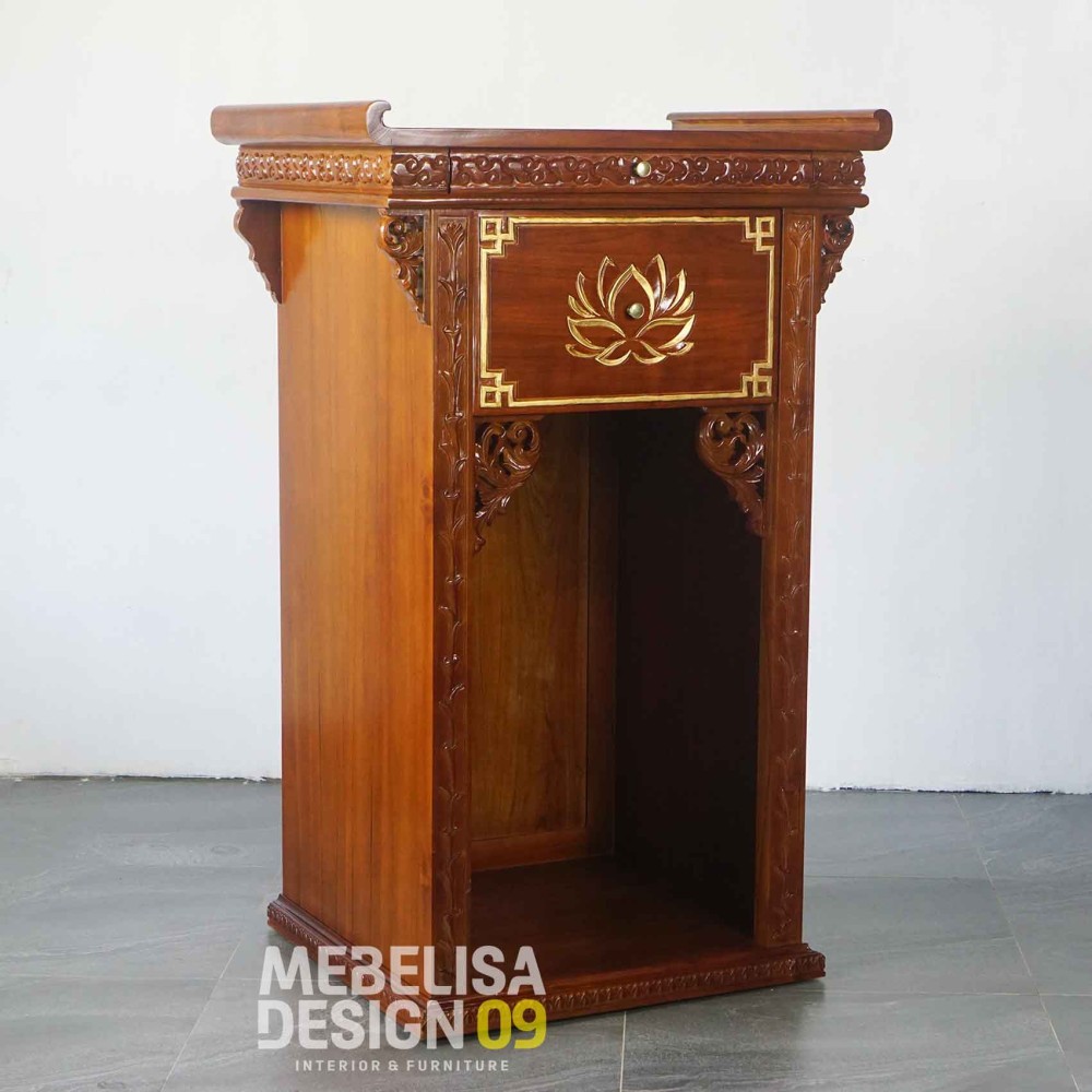 Jual Meja Altar Sembayang Ukiran Kayu Jati 2 Laci | Shopee Indonesia