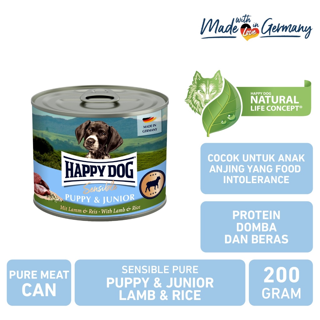 Jual Happy Dog Makanan Anak Anjing Basah Sensible Pure Puppy Lamb ...