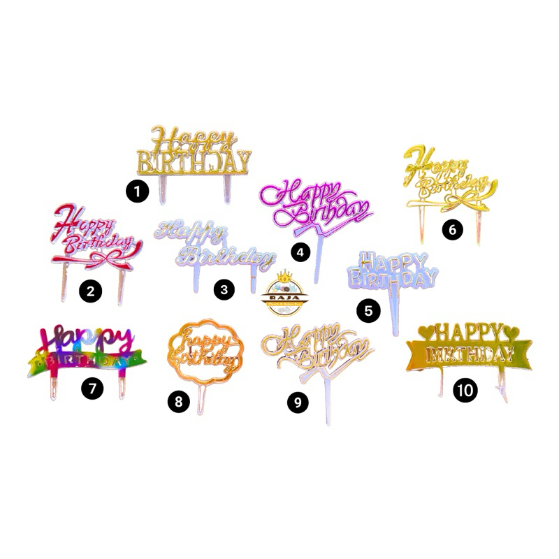 Jual Topper Happy Birthday / Topper Ulang Tahun 5cm | Shopee Indonesia
