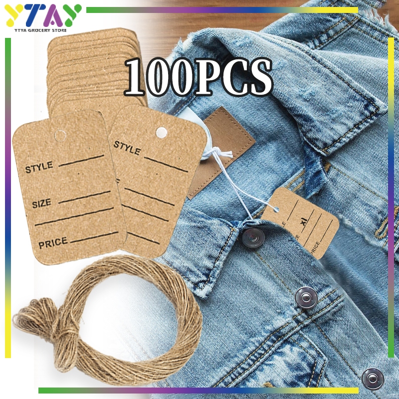 Jual 100pcs Hangtag Polos Kemasan Kraft + 20m Hang Tag Free Tali Label ...