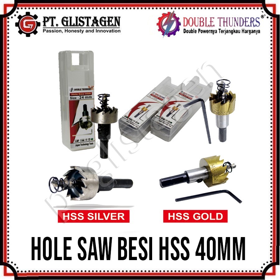 Jual DT Hole Saw HoleSaw Besi HSS 40mm Mata Bor Besi Holesaw 40MM ...