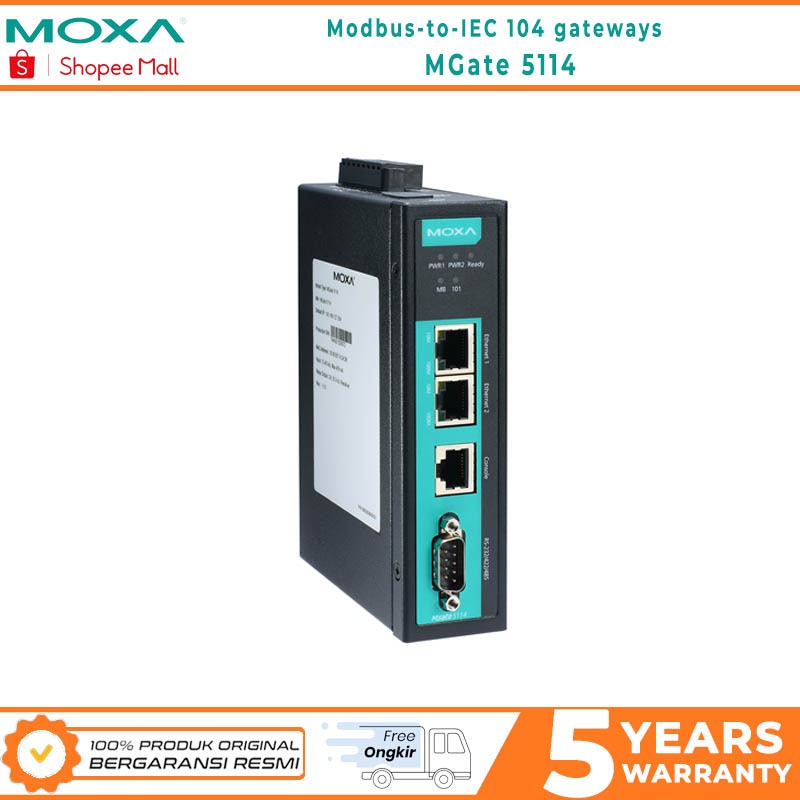Jual Moxa MGate 5114 Series 1-port Modbus RTU/ASCII/TCP/IEC 101-to-IEC 104 gateways | Shopee ...