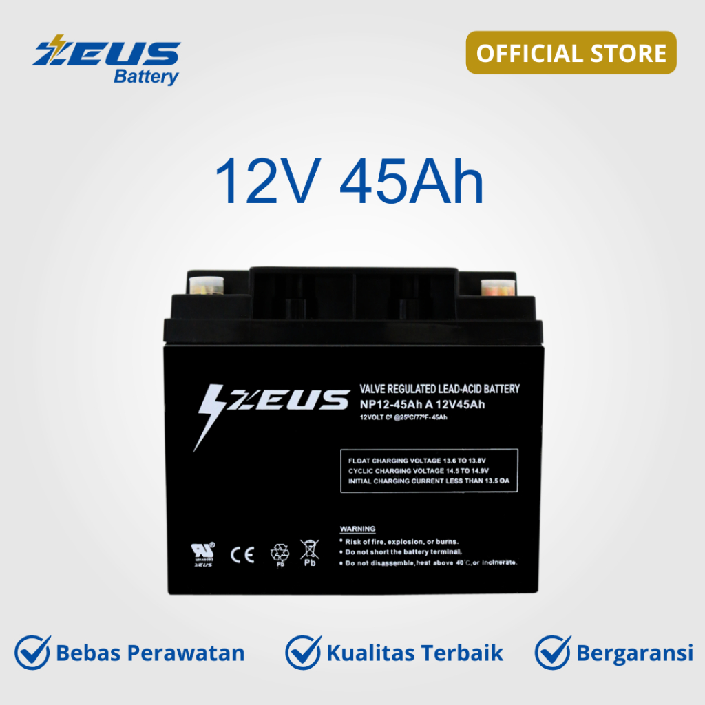 Jual Aki Kering Solar Cell Zeus Battery VRLA 12v 45Ah Deep Cycle ...