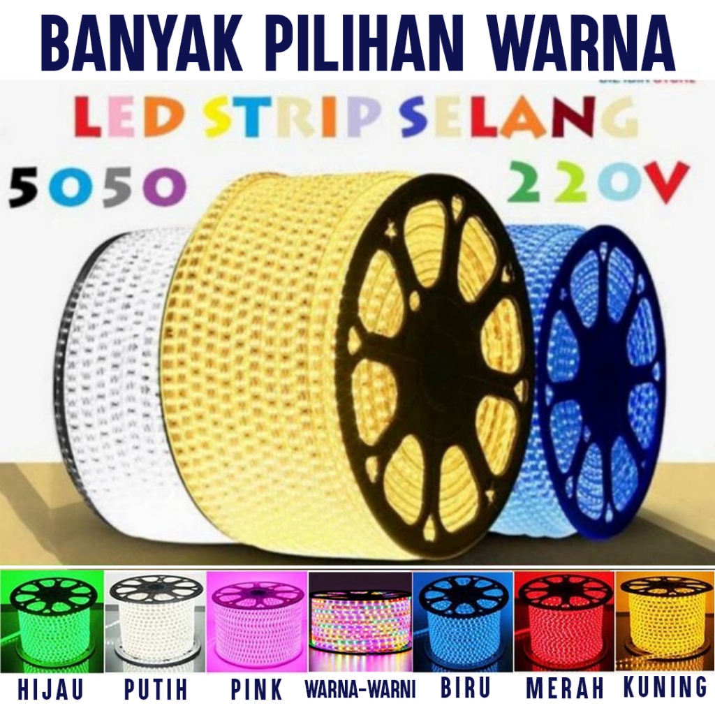 Jual 1 ROLL 100M Lampu LED Strip SMD ROLL AC 220V LAMPU CAFE HIAS ...