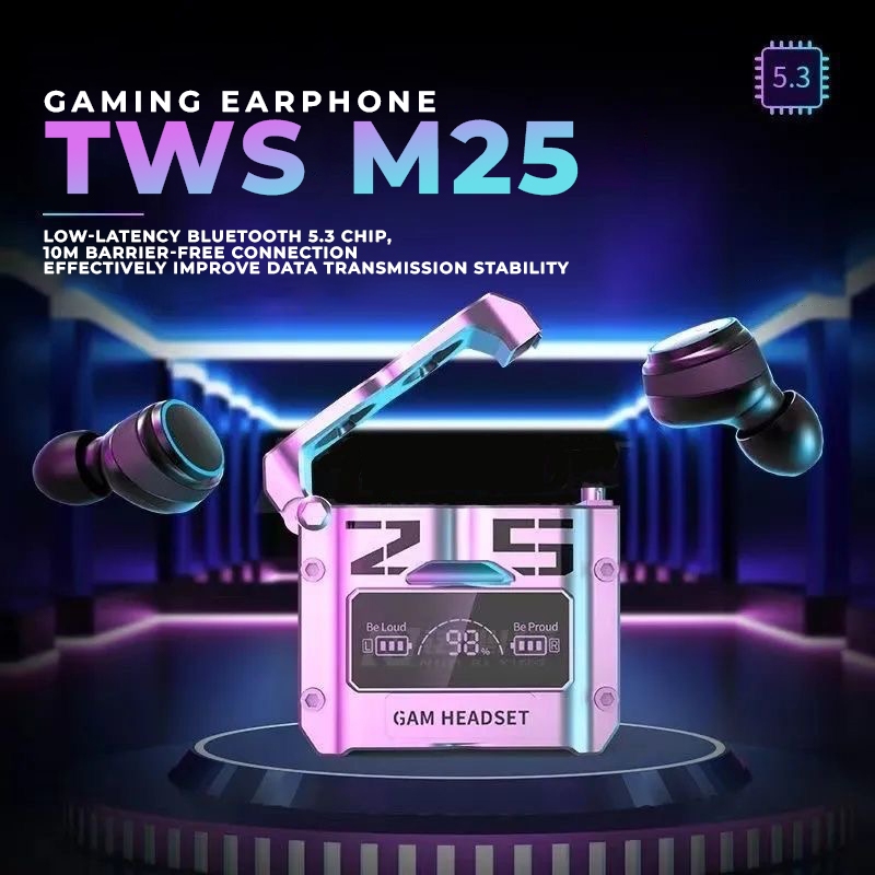 Jual Viclook COD Headset Bluetooth TWS GAMING M25 Earphone Bluetooth ...