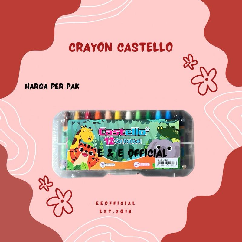 Jual CRAYON VOXY CASTELLO 12 WARNA / CRAYON MURAH OIL PASTEL / CRAYON ...