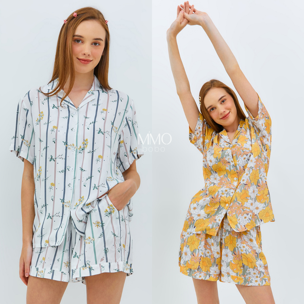 Jual MIMOBOBO - Simple Pajamas Motif Pendek | Short Set | Pajamas ...