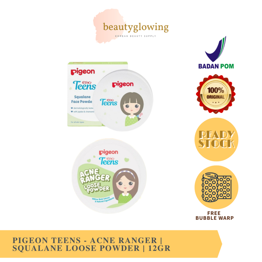 Jual PIGEON TEENS POWDER POWER Squalane Face Powder Translucent 12g ...