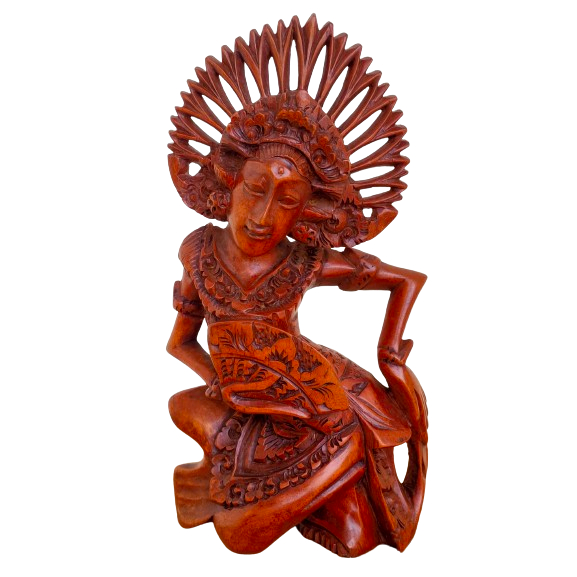 Jual Patung Kayu Penari Tari Janger Bali Cokelat Coklat Ukuran 20x10cm ...