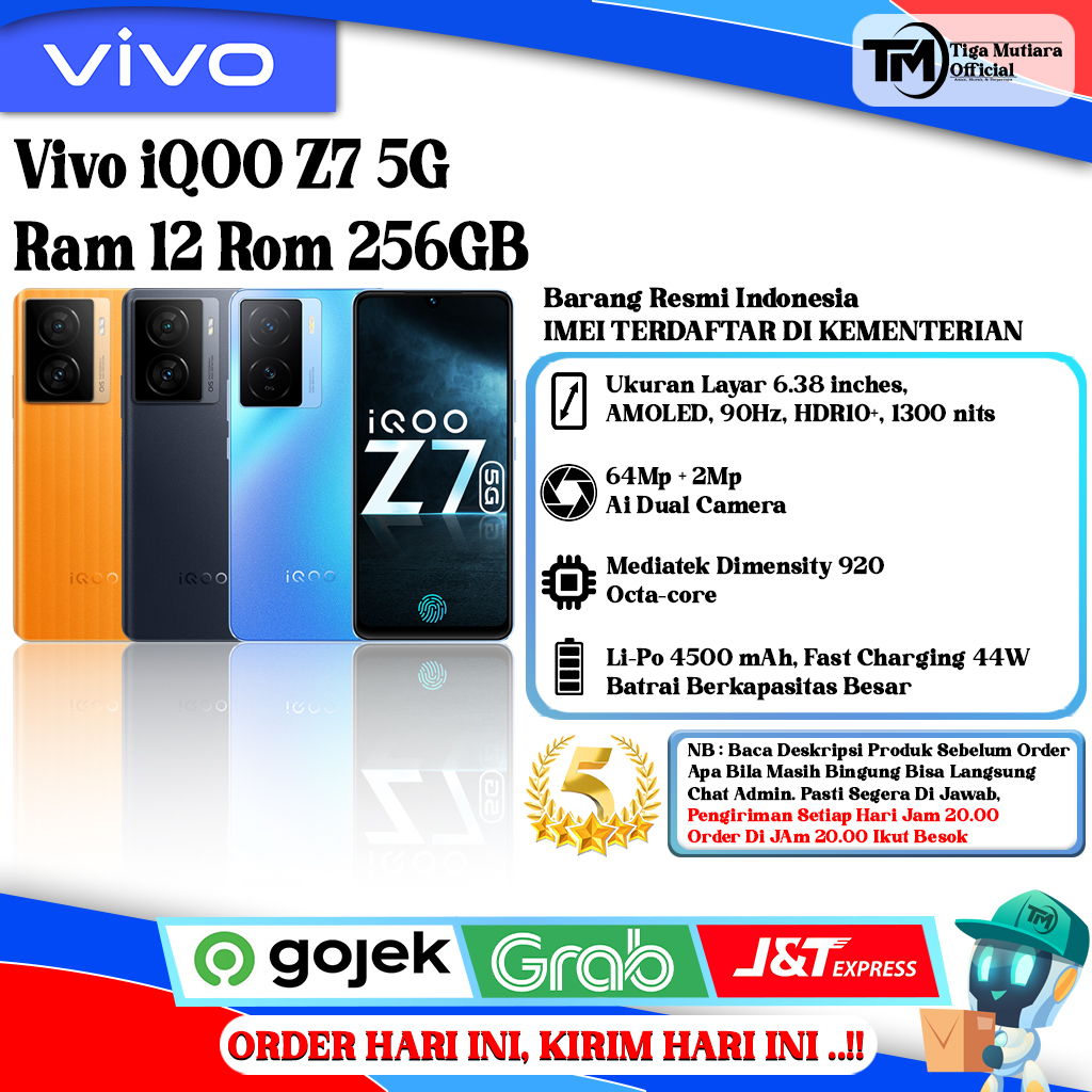 Jual Vivo iQOO Z7 5G Ram 12GB Rom 256GB Segel Original & Bergaransi Resmi | Shopee Indonesia