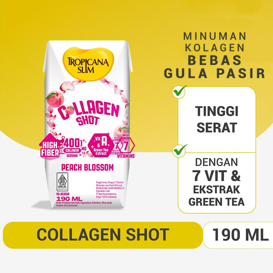 Jual Tropicana Slim Collagen Shot Peach Blossom (190ml) - Collagen Ready to Drink Tinggi Serat ...