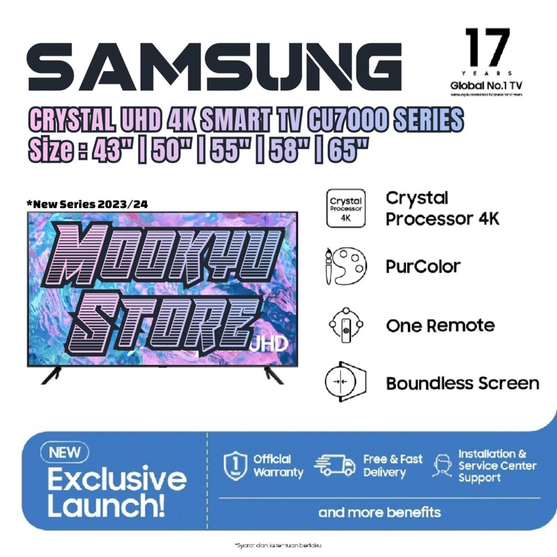Jual SAMSUNG LED UHD 4K Smart TV 55 inch UA55CU7000 | UA55CU7000KXXD | 55CU7000 Crystal UHD 4K ...