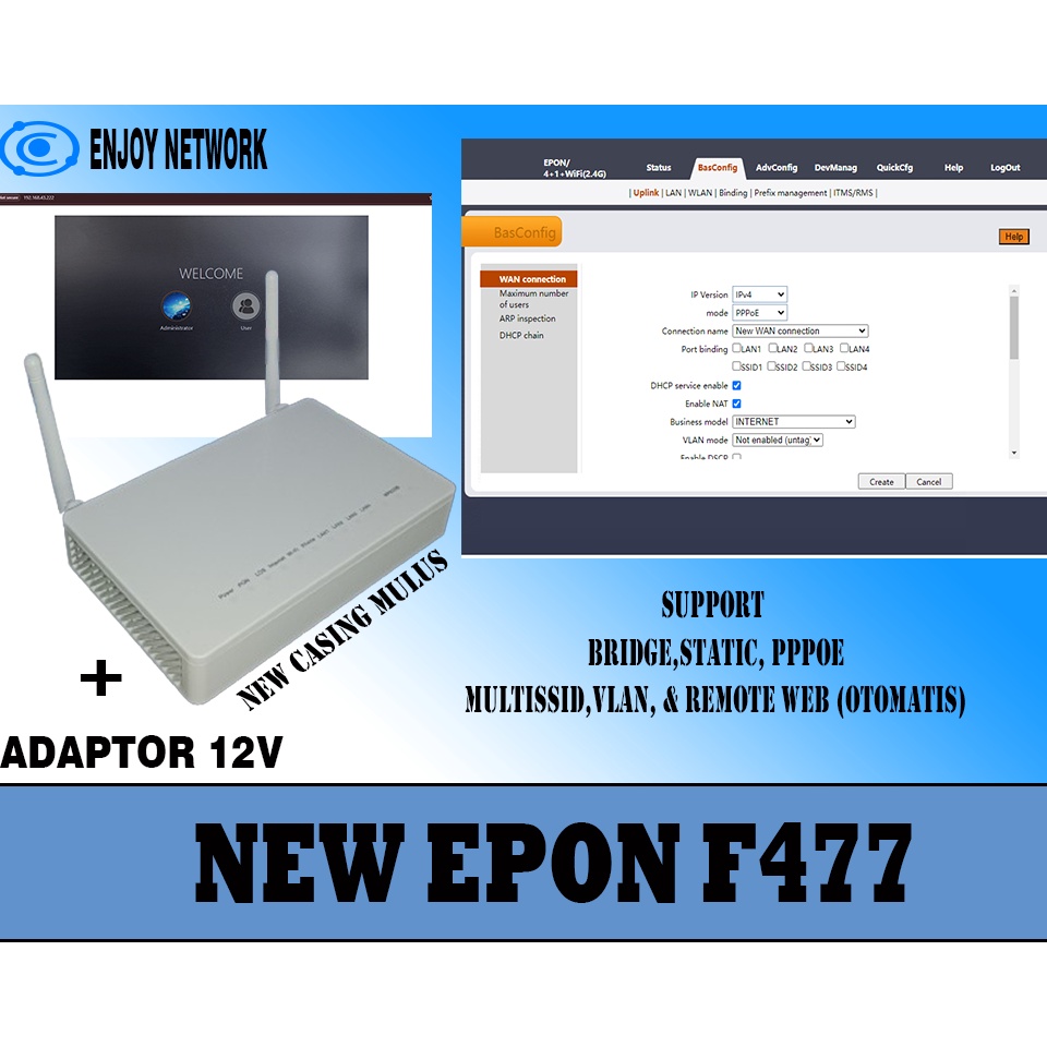 Jual KODE B1V8 ZTE EPON F477 Dengan Adaptor | Shopee Indonesia