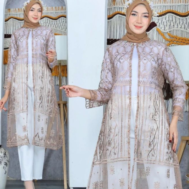 Jual Long Outer Zize Brokat Etnic Outer Kondangan Outer Wisuda Outer ...