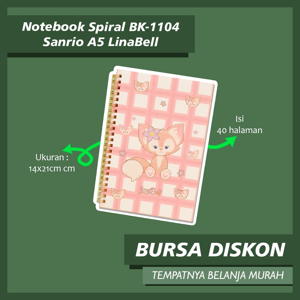 Jual Notebook Spiral BK-1104 Sanrio A5 Diary Aesthetic Buku Jurnal Buku Catatan Buku Note ...