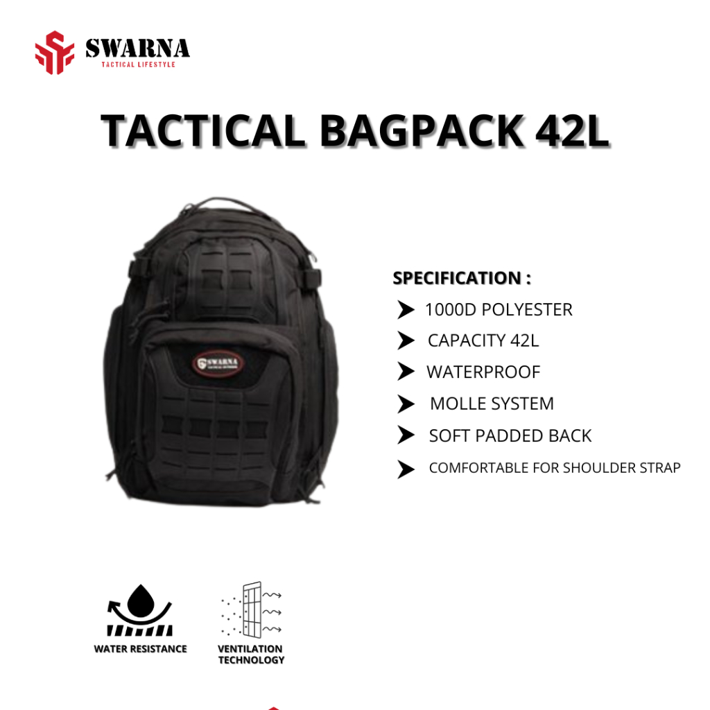 Jual Tas Ransel 42L - Tactical Bagpack - Swarna Tactical | Shopee Indonesia