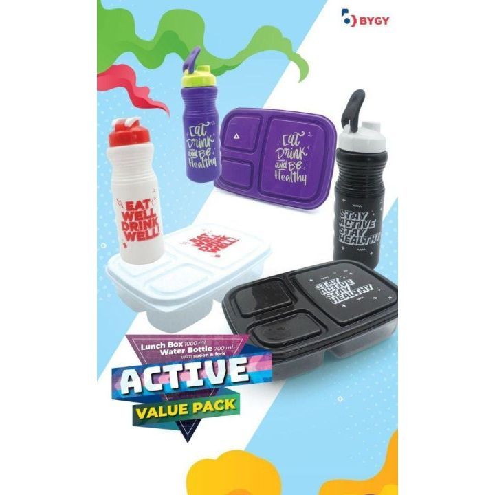 Jual TEMPAT MAKAN VALUE PACK ACTIVE / LUNCH BOX SET DENGAN BOTOL ...