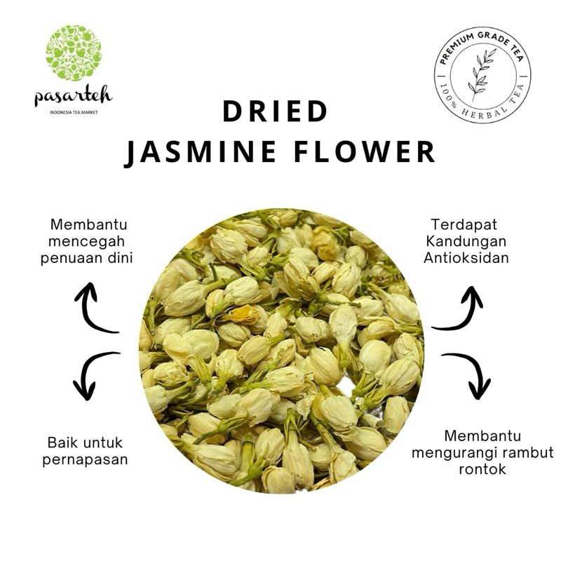 Jual [ pasarteh ] Jasmine Flower Tea | Bunga Melati Kering | Teh Melati ...