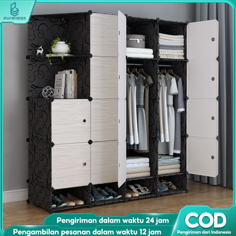 Jual Lemari Pakaian Plastik Penyimpanan Lemari Baju Susun Penutup Baju ...
