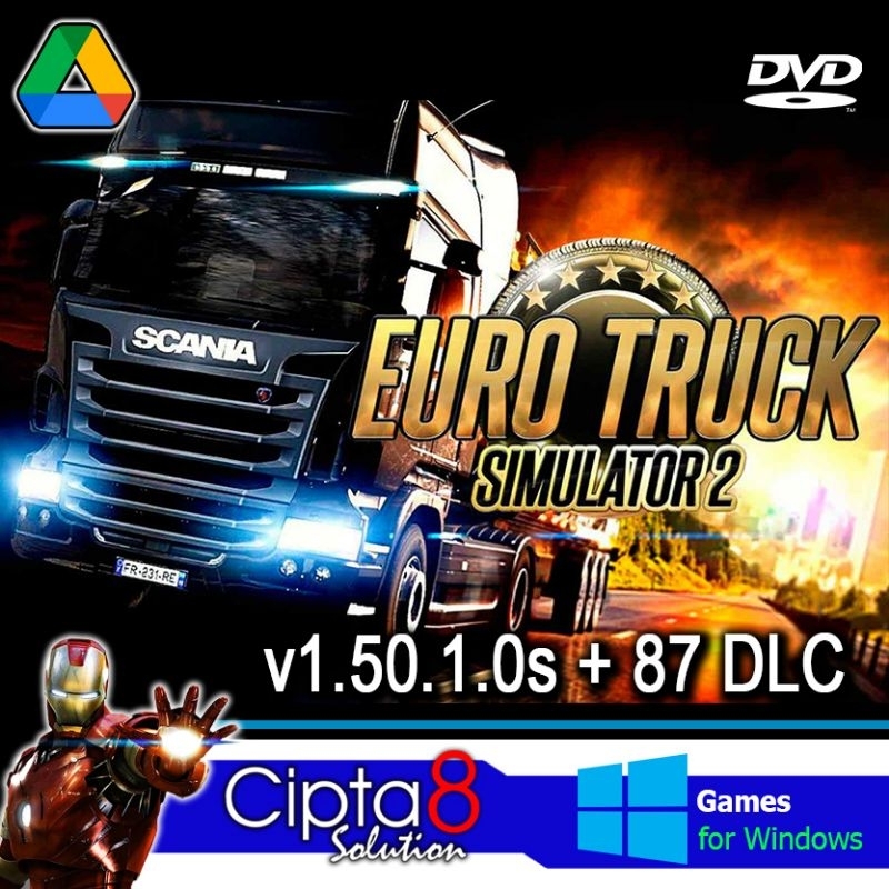 Jual EURO TRUK SIMULATOR 2 / ETS 2 V1.50.1.0S + 87 DLC - GAME PC ...