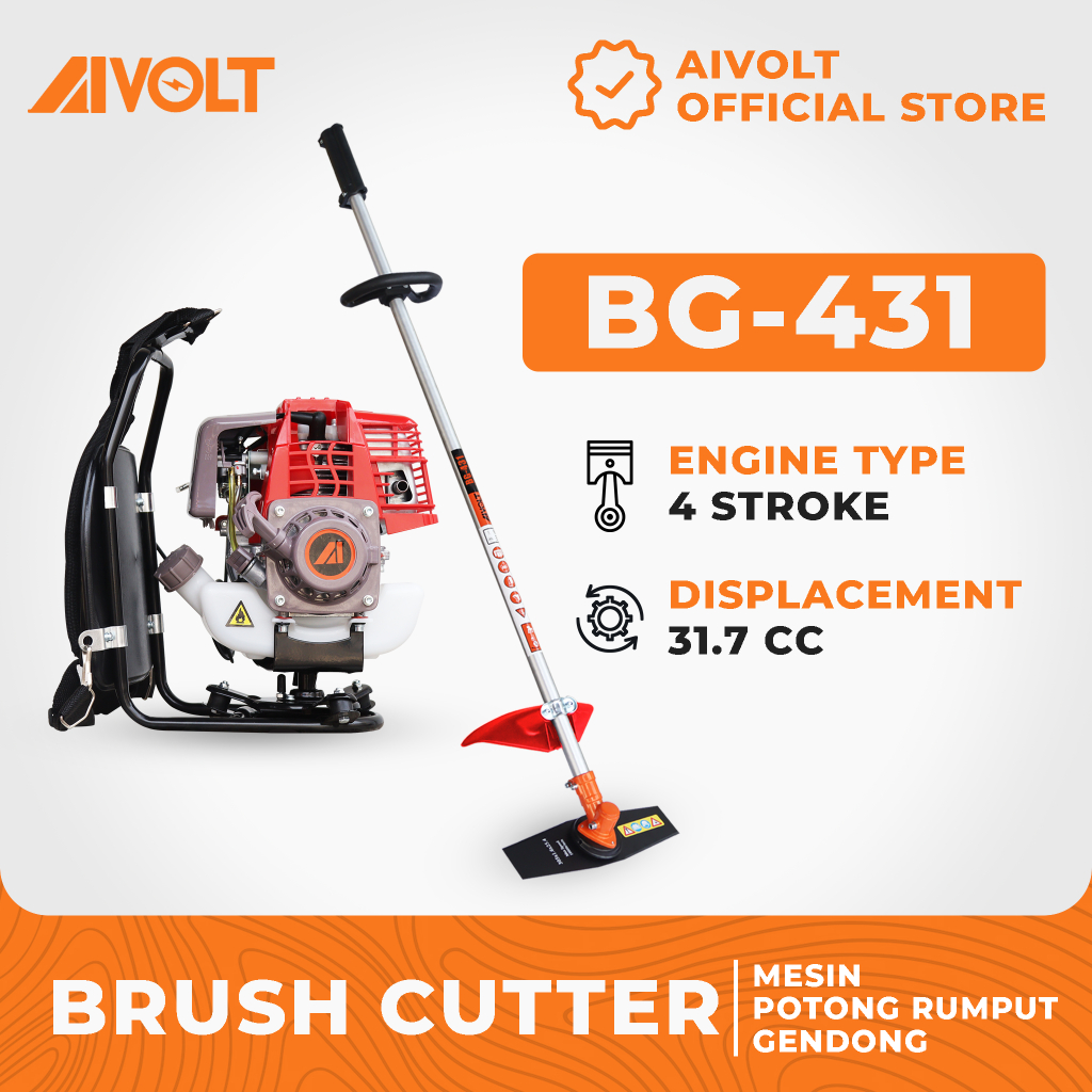 Jual Mesin Potong Rumput Gendong 4-Tak Aivolt Brush Cutter BG-431 Teknologi Jerman Kualitas ...