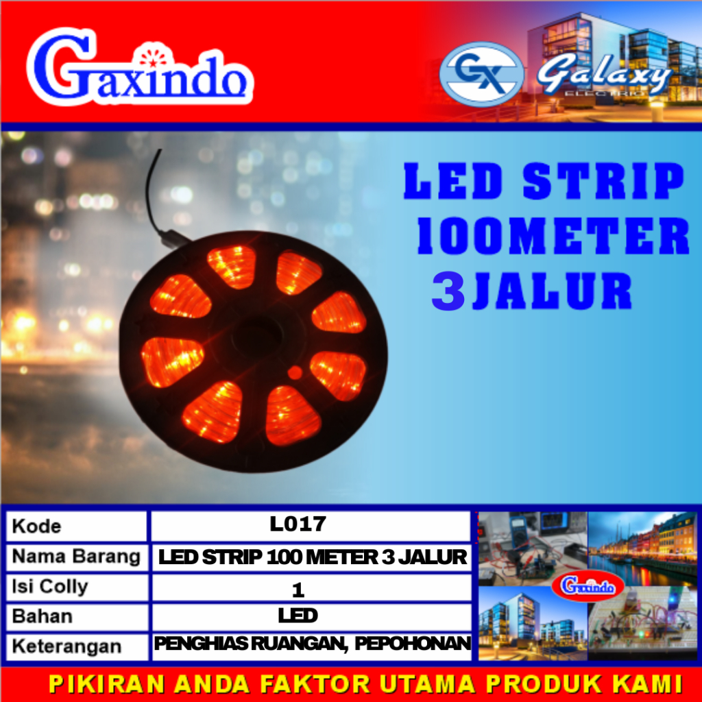 Jual LAMPU LED STRIP SELANG BULAT 3 JALUR 100 METER LAMPU HIAS POHON ...