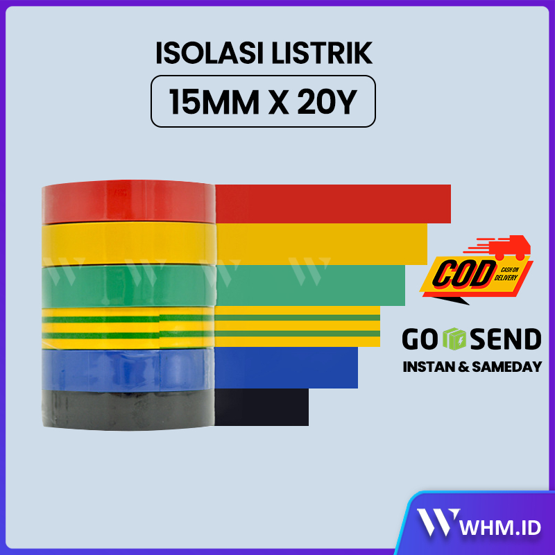 Jual HORICI TAPE 18*20Y ISOLASI LISTRIK PVC HITAM/MERAH/KUNUNG/HIJAU ...