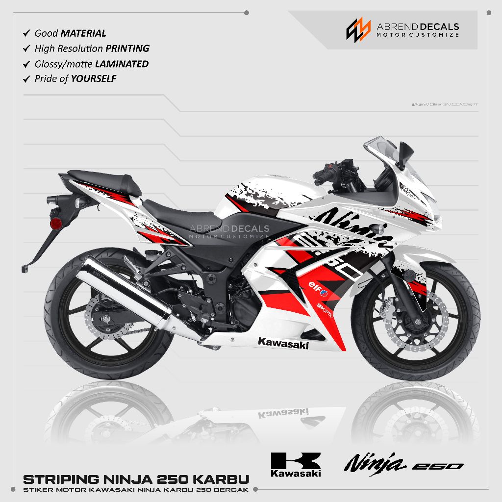 Jual DECAL STRIPING NINJA 250 KARBU BERCAK / STIKER MOTOR KAWASAKI ...