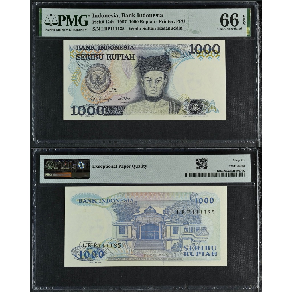 Jual Uang kuno PMG 66 EPQ - 1000 rupiah tahun 1987 Raja Sisingamangaraja XII | Shopee Indonesia